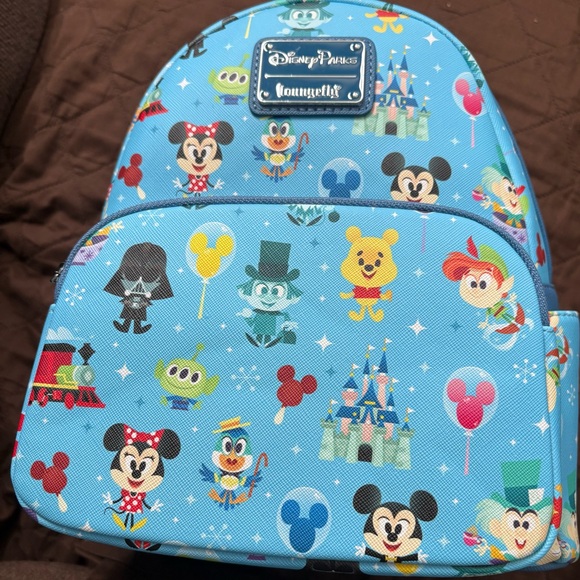Disney | Accessories | Disney Blue Loungefly Mini Backpack With ...